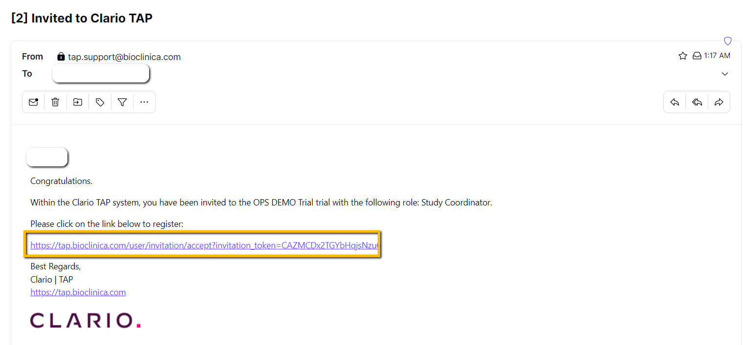 Registration & Log in – TAP